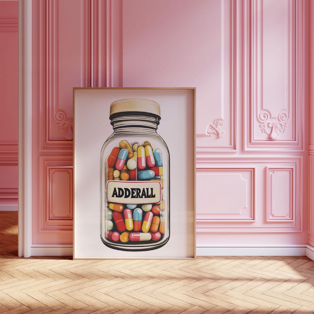 Adderall Pop Art Print | Bold Modern Wall Art | Quirky Eclectic Home ...