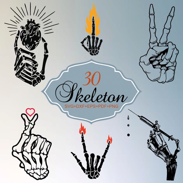 Skeleton Hand Decal - Etsy