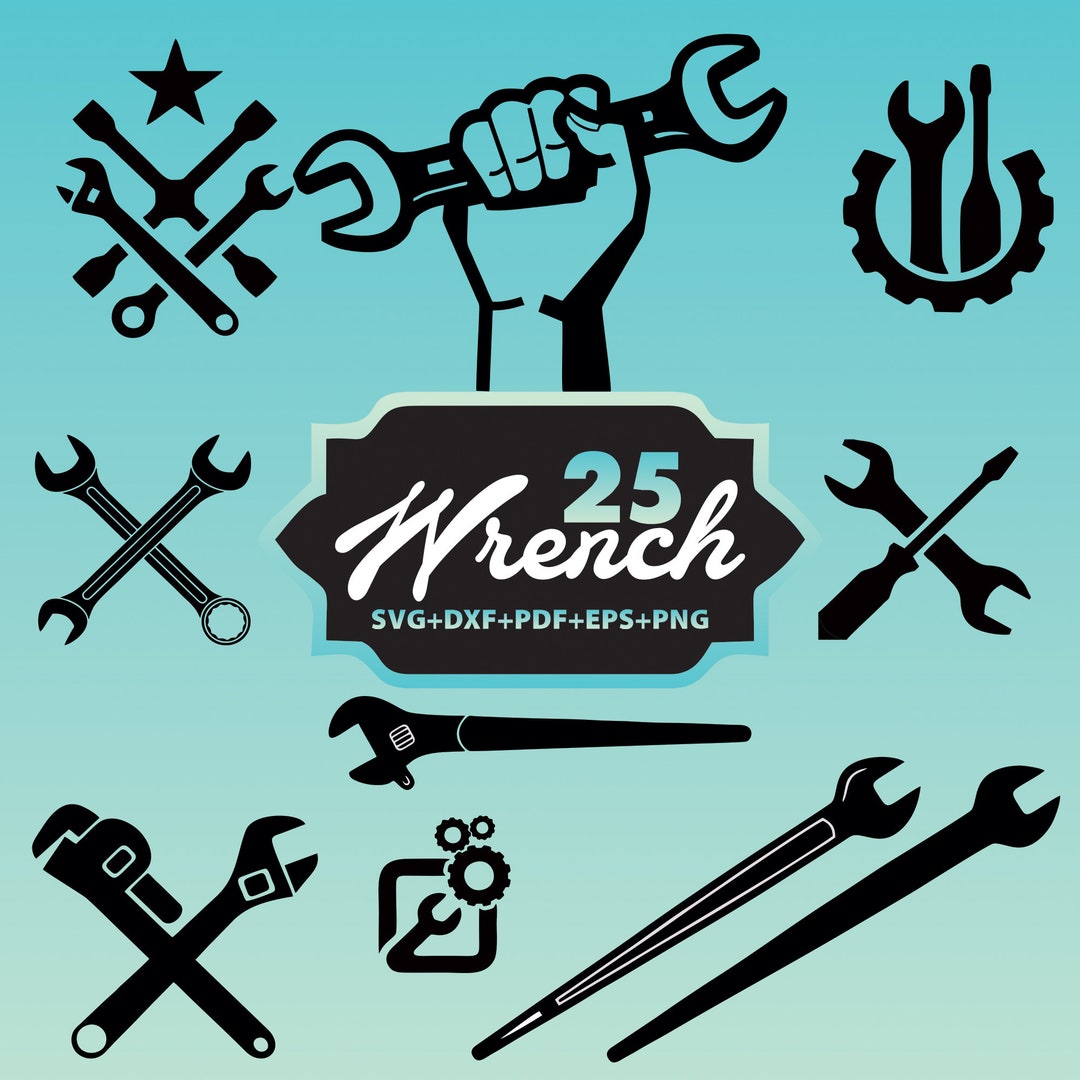 Wrench Tools Svg Bundle, Wrench Svg Bundle, Spanner Set Svg, Mechanical ...