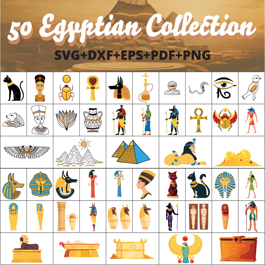 Egyptian Svg Bundle, Egyptian Clipart for Cricut, Egyptian Silhouette ...