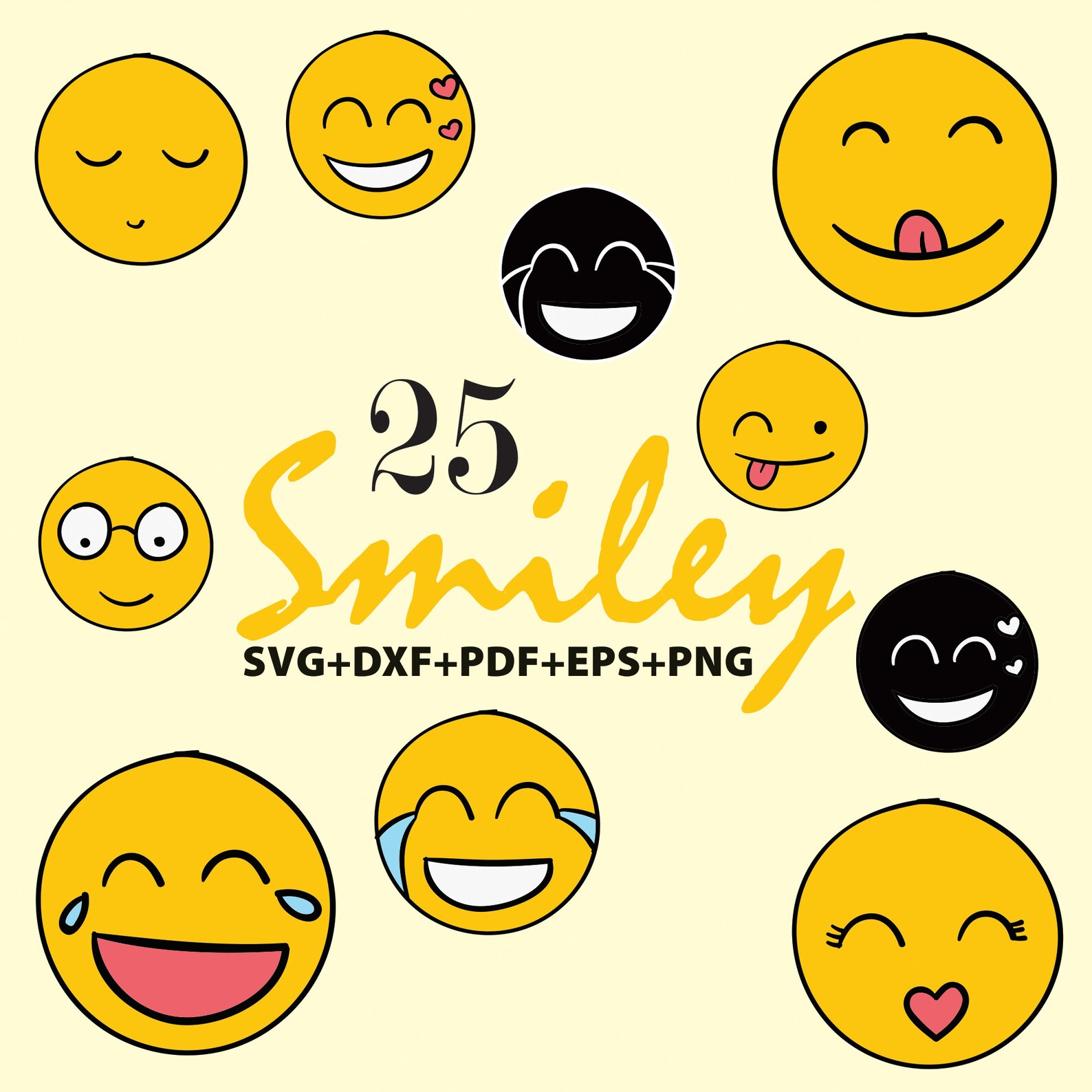 Smiley Face Svg Bundle, Smiley Svg, Funny Emoji Svg, Drippy Smile Svg ...