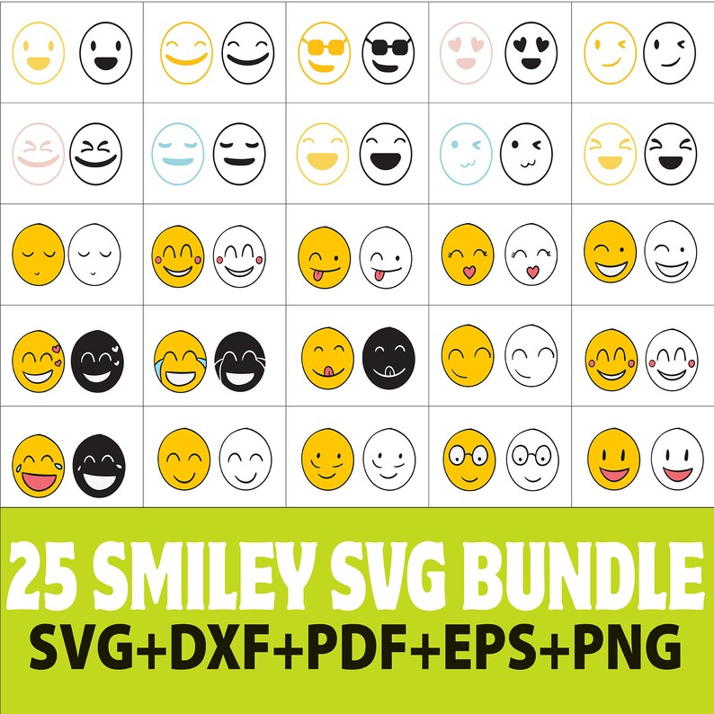 Smiley Face Svg Bundle, Smiley Svg, Funny Emoji Svg, Drippy Smile Svg ...