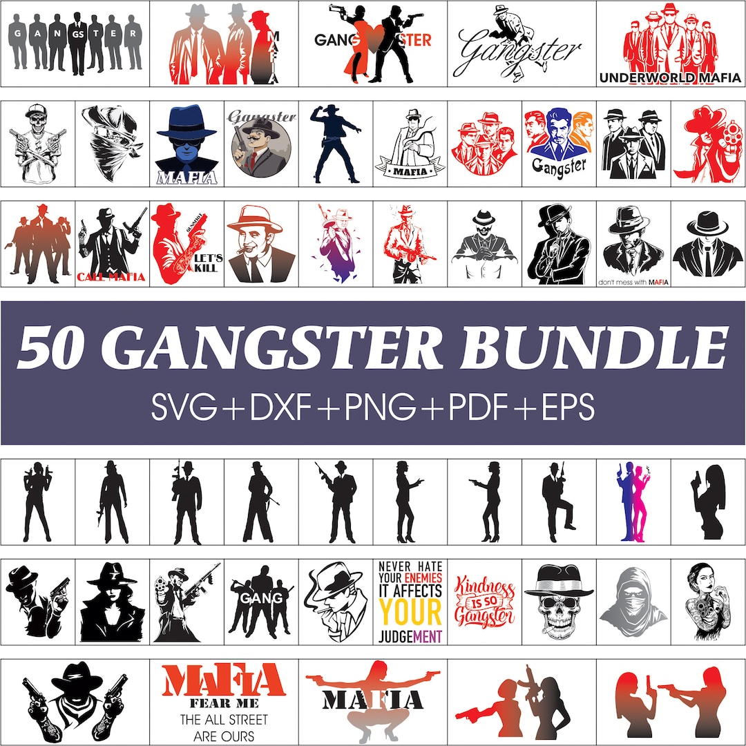 Gangster Svg Bundle, Gangster Clipart for Cricut, Mafia Svg, Gangster ...