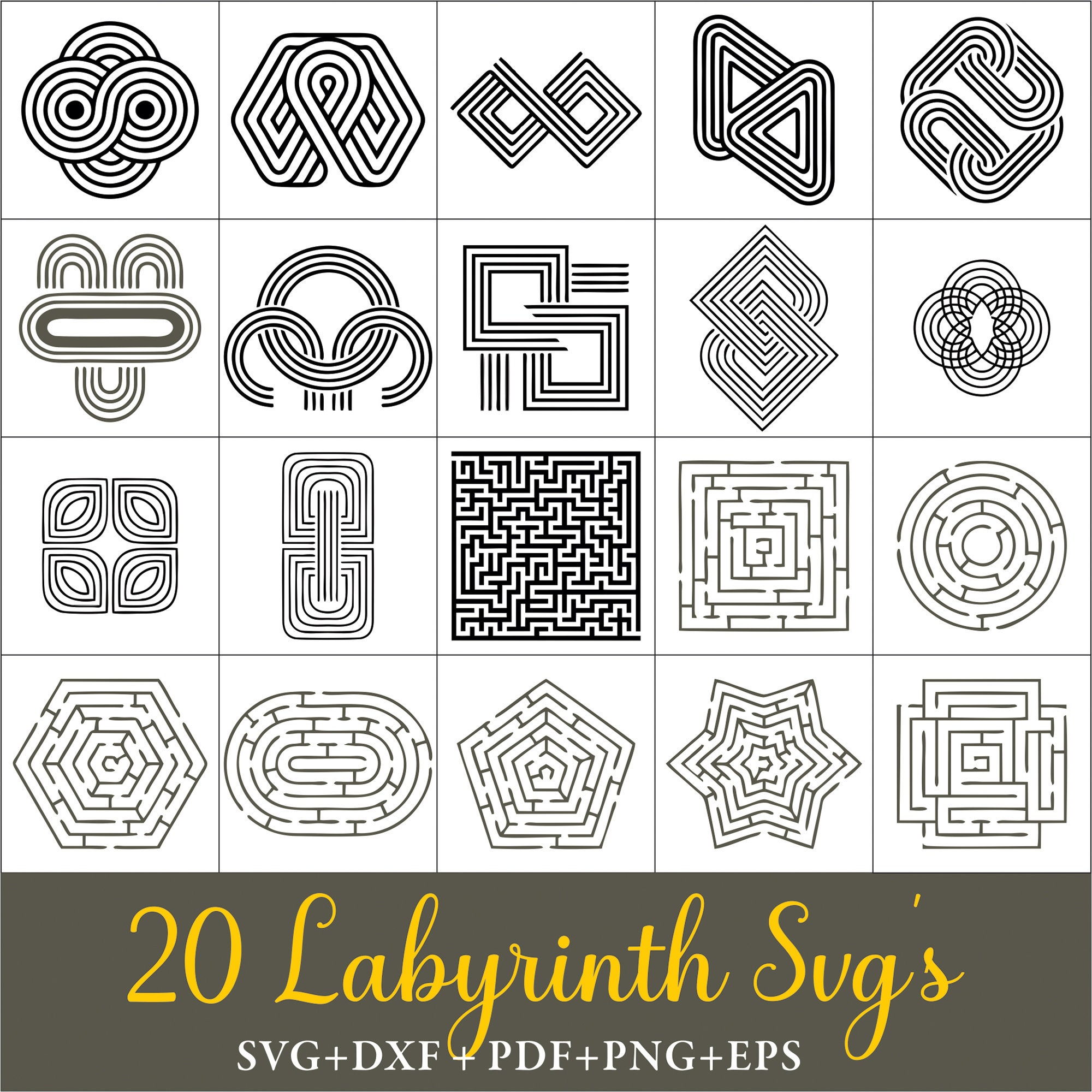 Labyrinth Svg Bundle, Labyrinth Clipart, Labyrinth Cut Files for Cricut ...