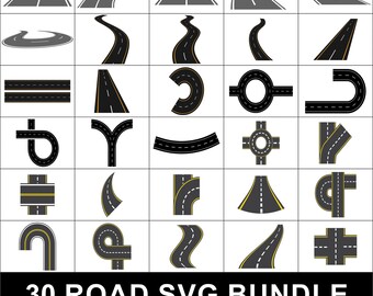 Road Svg Bundle, Road Svg, Highway Svg, Bending Svg, Curved Asphalt ...