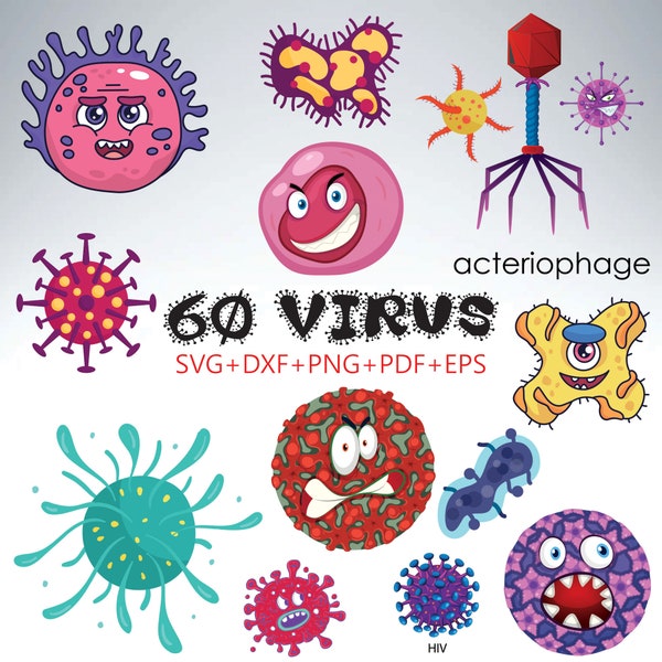 Virus Svg - Etsy