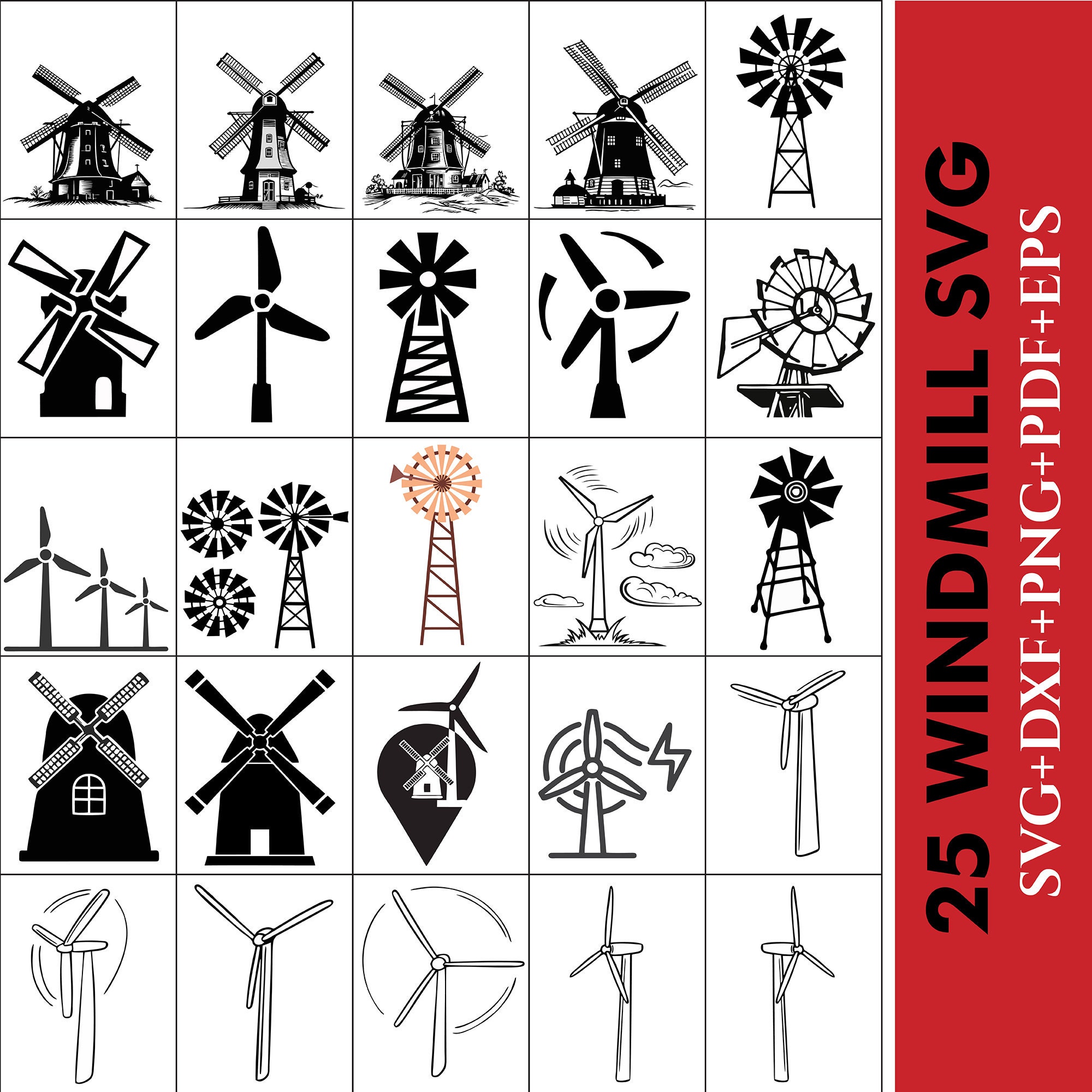 Windmill Svg Bundle, Windmill Svg, Windmill Cut Files for Cricut ...