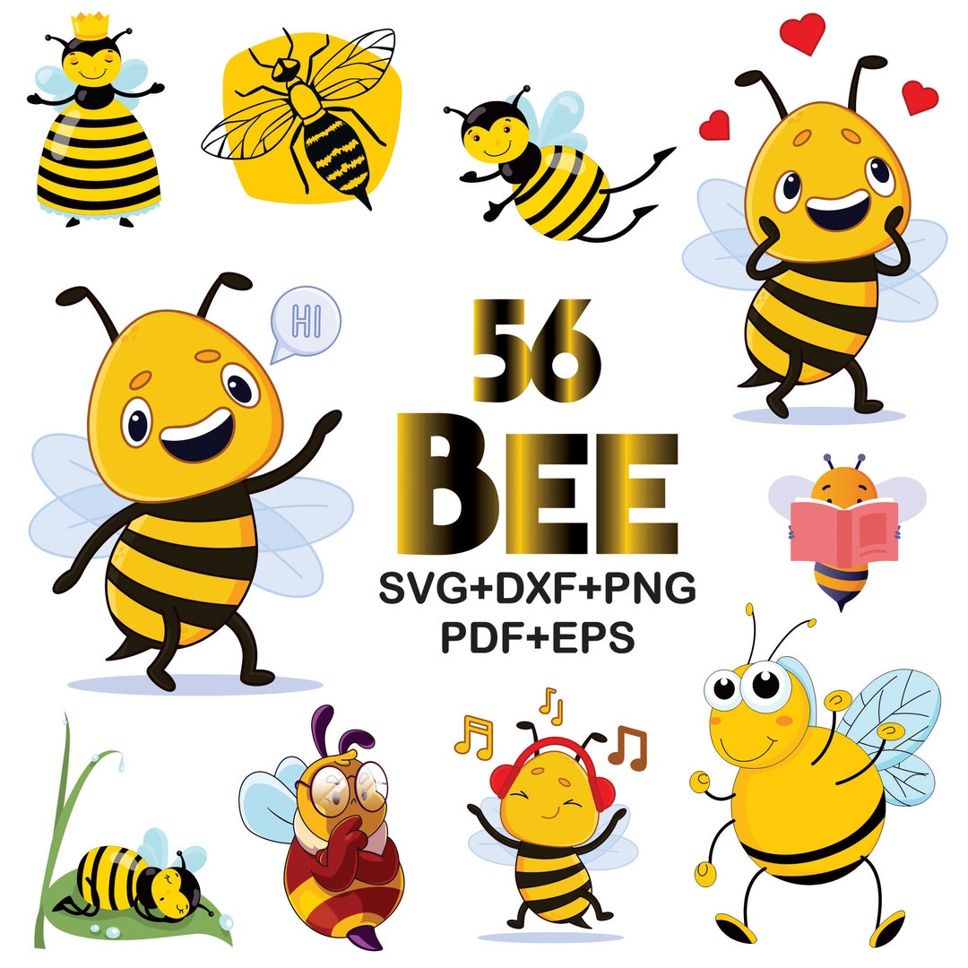 Bee Svg Bundle, Bee Clipart for Cricut, Bee Cut Files, Honey Bee ...