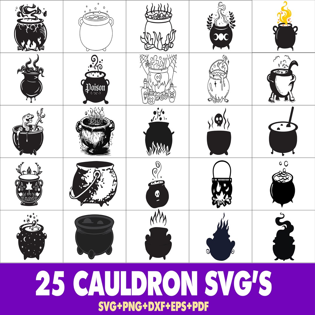 Cauldron Svg Bundle, Cauldron Clipart, Pot Svg, Cauldron Cut Files for ...