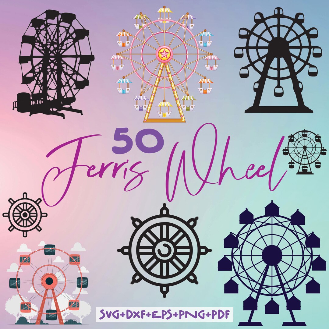 Ferris Wheel Svg Bundle, Ferris Wheel Silhouette, Ferris Wheel Clipart ...