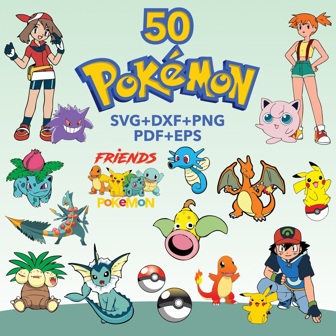 Pokemon Svg Bundle, Pokemon Clipart for Cricut, Pokemon Cut Files ...
