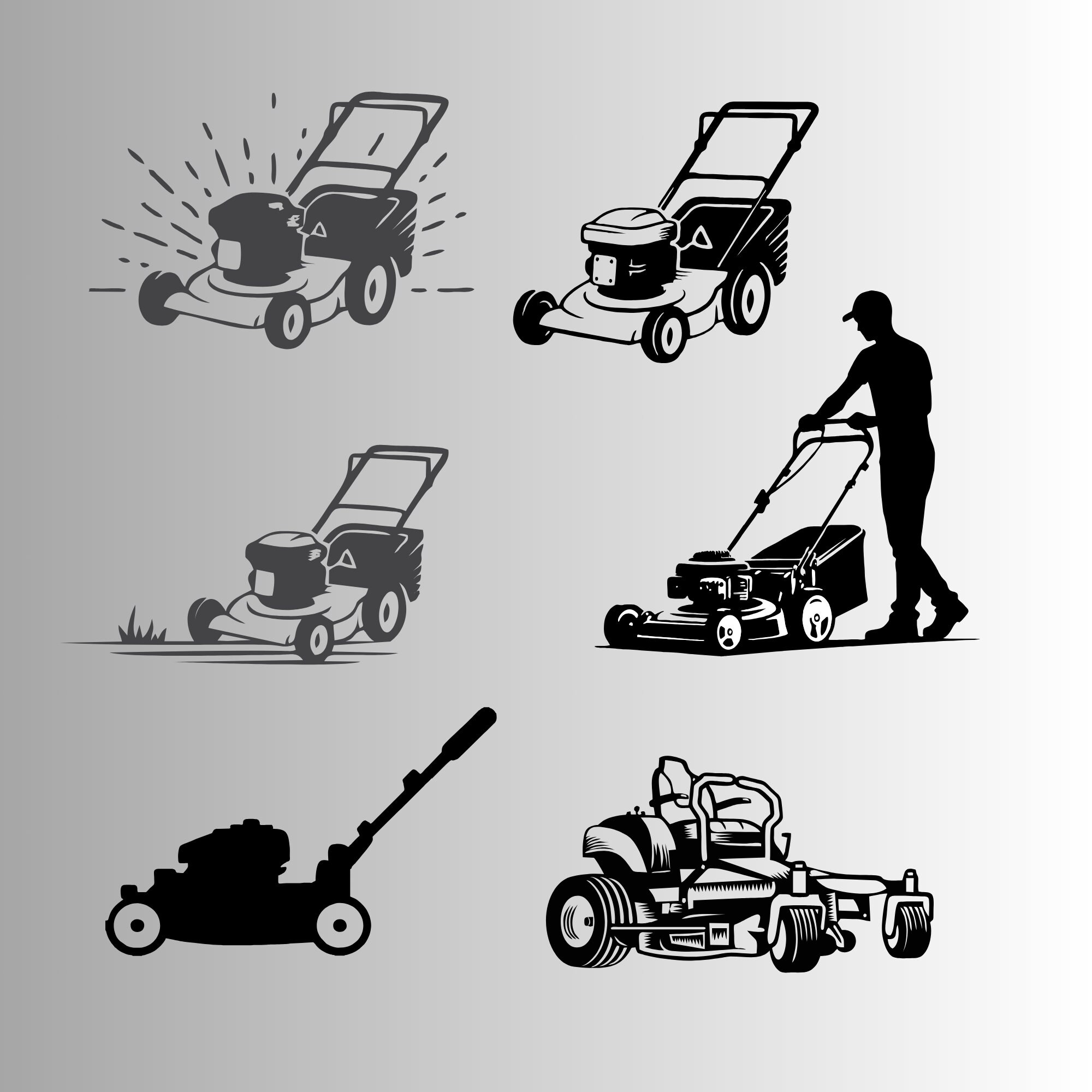 Lawn Mower Svg Bundle, Lawn Mower Clipart for Cricut, Lawn Mower ...