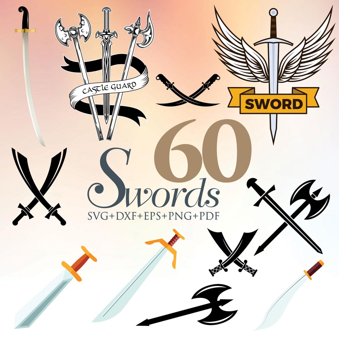 Sword Svg Bundle, Swords Clipart for Cricut, Sword Cut Files, Sword ...