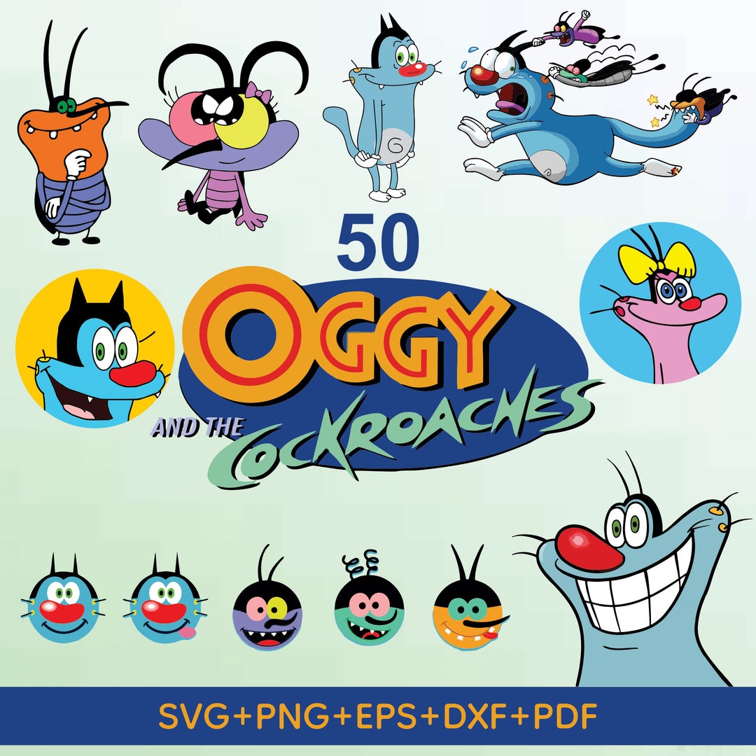 Oggy Svg Bundle, Oggy Clipart for Cricut, Cartoon Silhouette, Oggy and ...