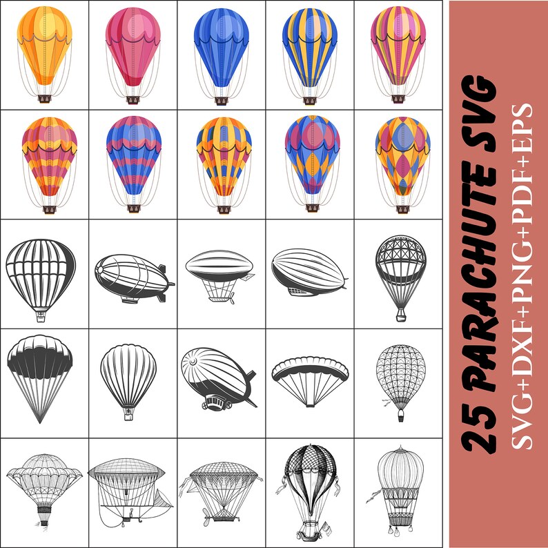 Hot Air Balloon Svg Bundle, Air Balloon Svg, Hot Air Balloon Clipart ...
