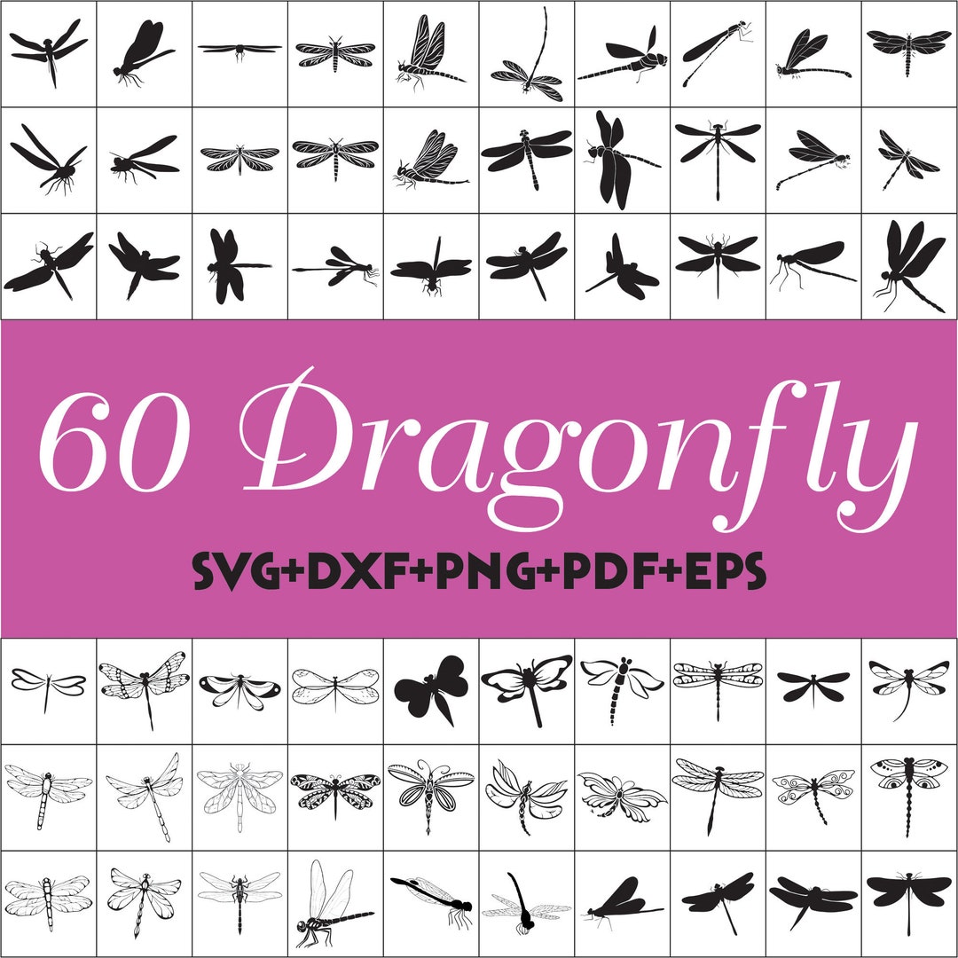 Dragonfly Svg Bundle, Dragonfly Clipart for Cricut, Dragonfly ...