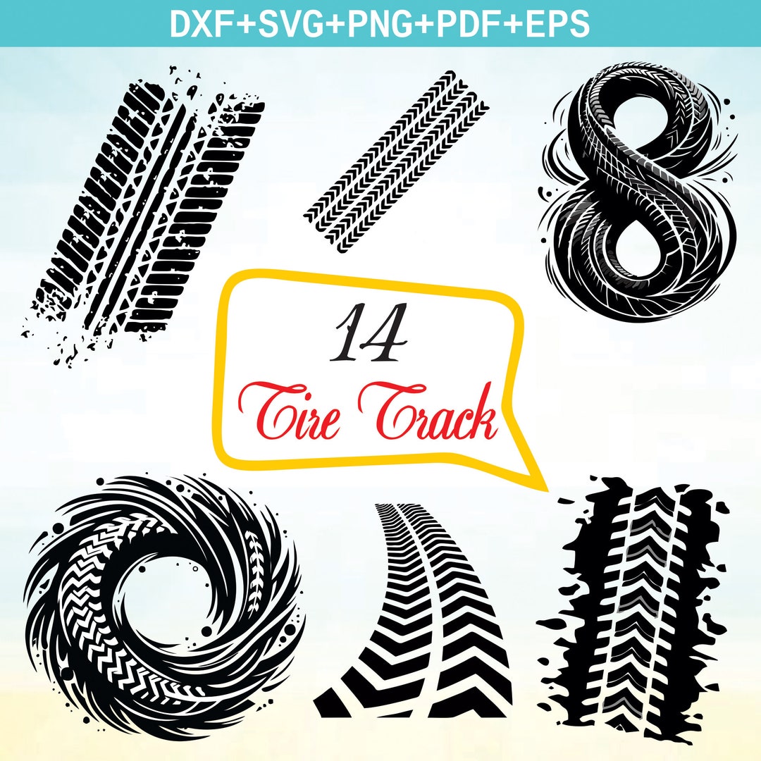 Tire Track Patterns Svg Bundle, Tire Mark Svg, Tire Track Pattern Clipart, Car Tire Marks Svg ...