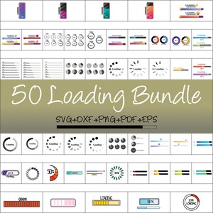 Loading Bar Svg Bundle, Loading Bar Clipart for Cricut, Loading Bar Silhouette, Loading Vector ...