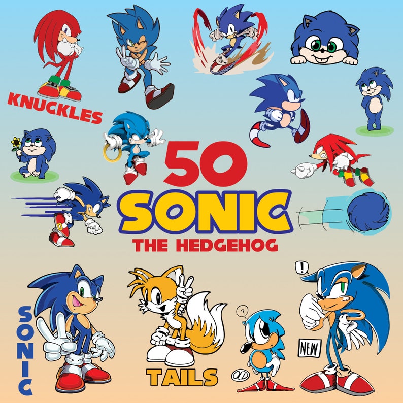 Sonic Svg Bundle, Sonic Clipart for Cricut, Sonic Layered, Sonic ...