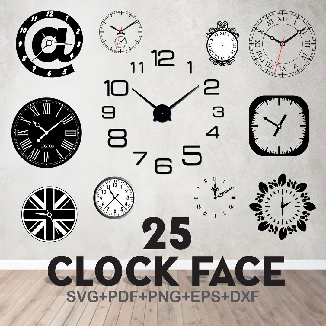 Clock Face Svg Bundle, Clock Face Clipart, Clock Face Svg for Cricut ...