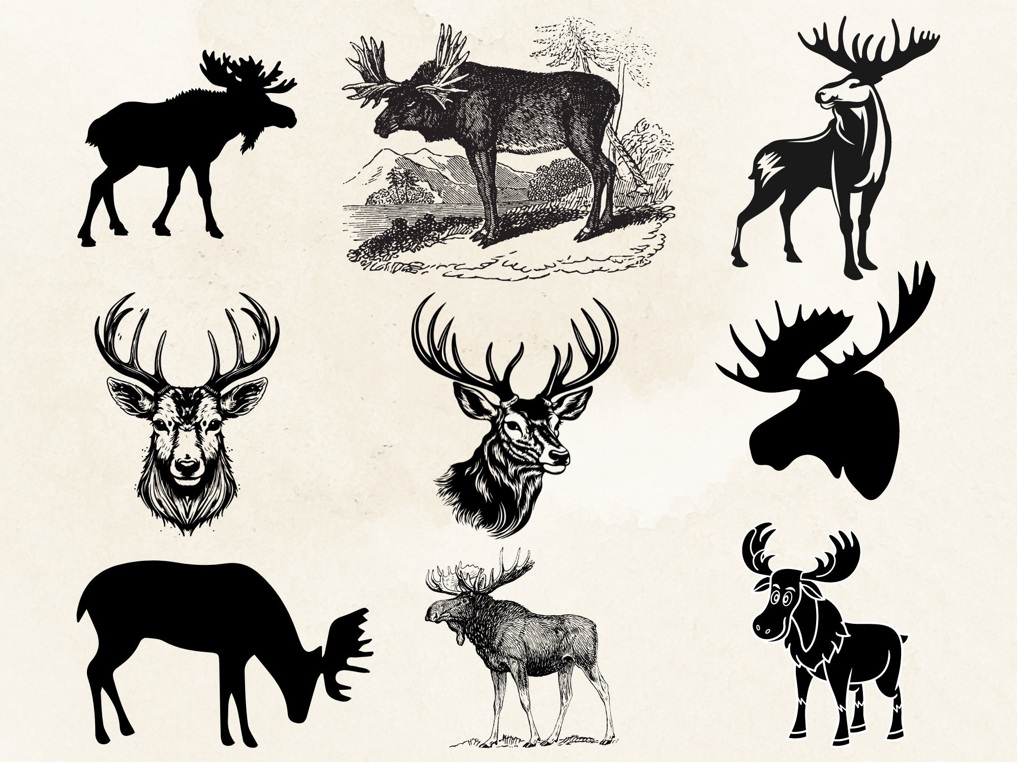 Moose Svg, Moose Bundle, Moose Clipart, Moose Png, Moose Cut Files for ...