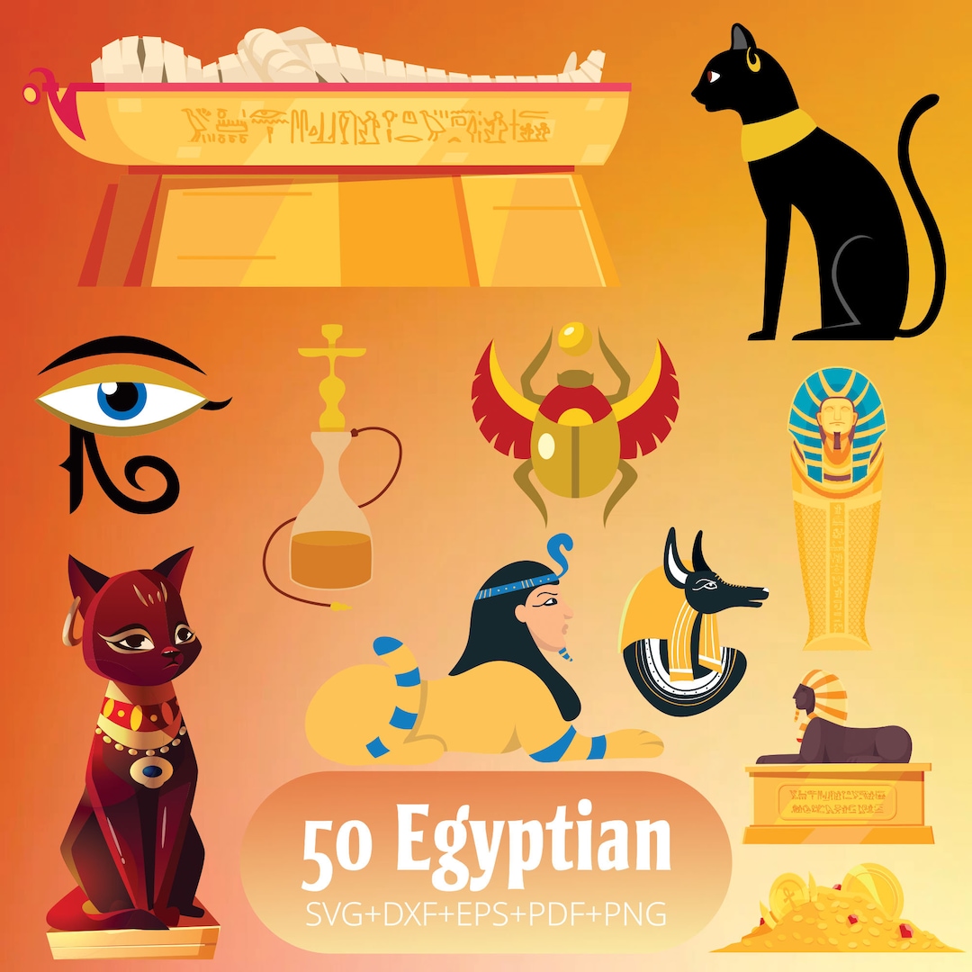 Egyptian Svg Bundle, Egyptian Clipart for Cricut, Egyptian Silhouette ...