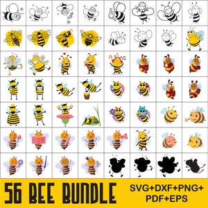 Bee Svg Bundle, Bee Clipart for Cricut, Bee Cut Files, Honey Bee ...