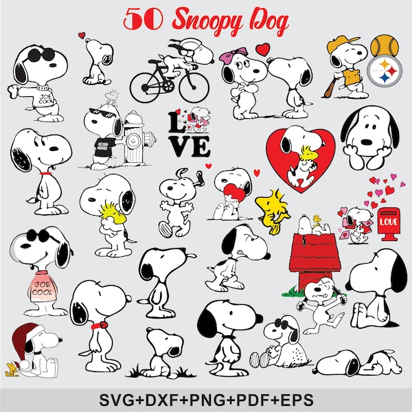 Snoopy Svg - Etsy
