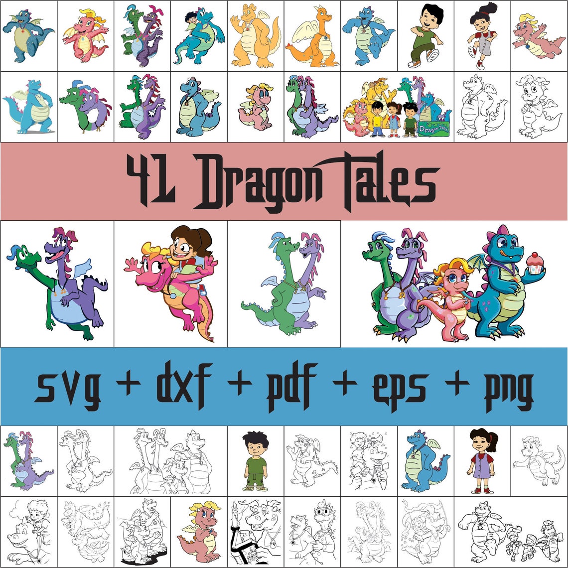 Dragon Tales Svg Bundle, Dragon Tales Clipart for Cricut, Zak and ...