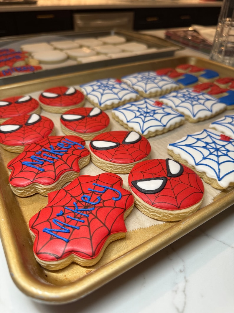 Spider-man Royal Icing Cookies - Etsy