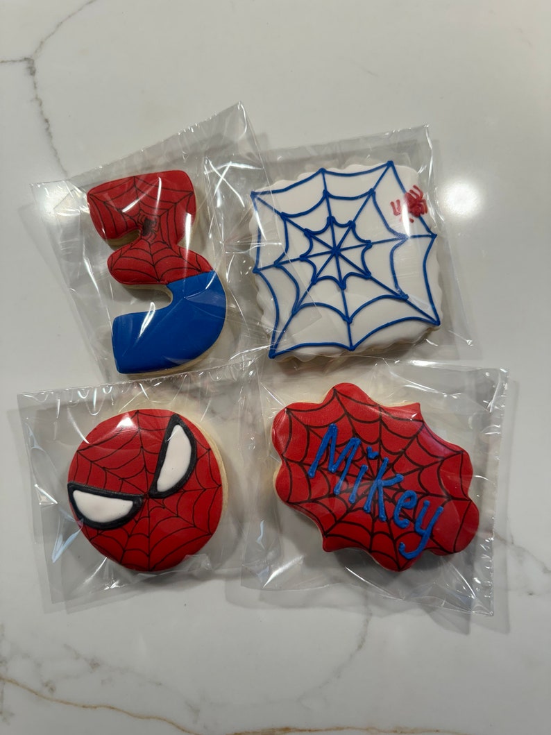 Spider-man Royal Icing Cookies - Etsy