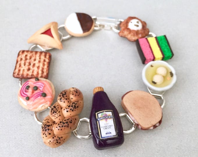 Epic Jewish Food Bracelet MADE TO ORDER Polymer Clay Miniature Food ...
