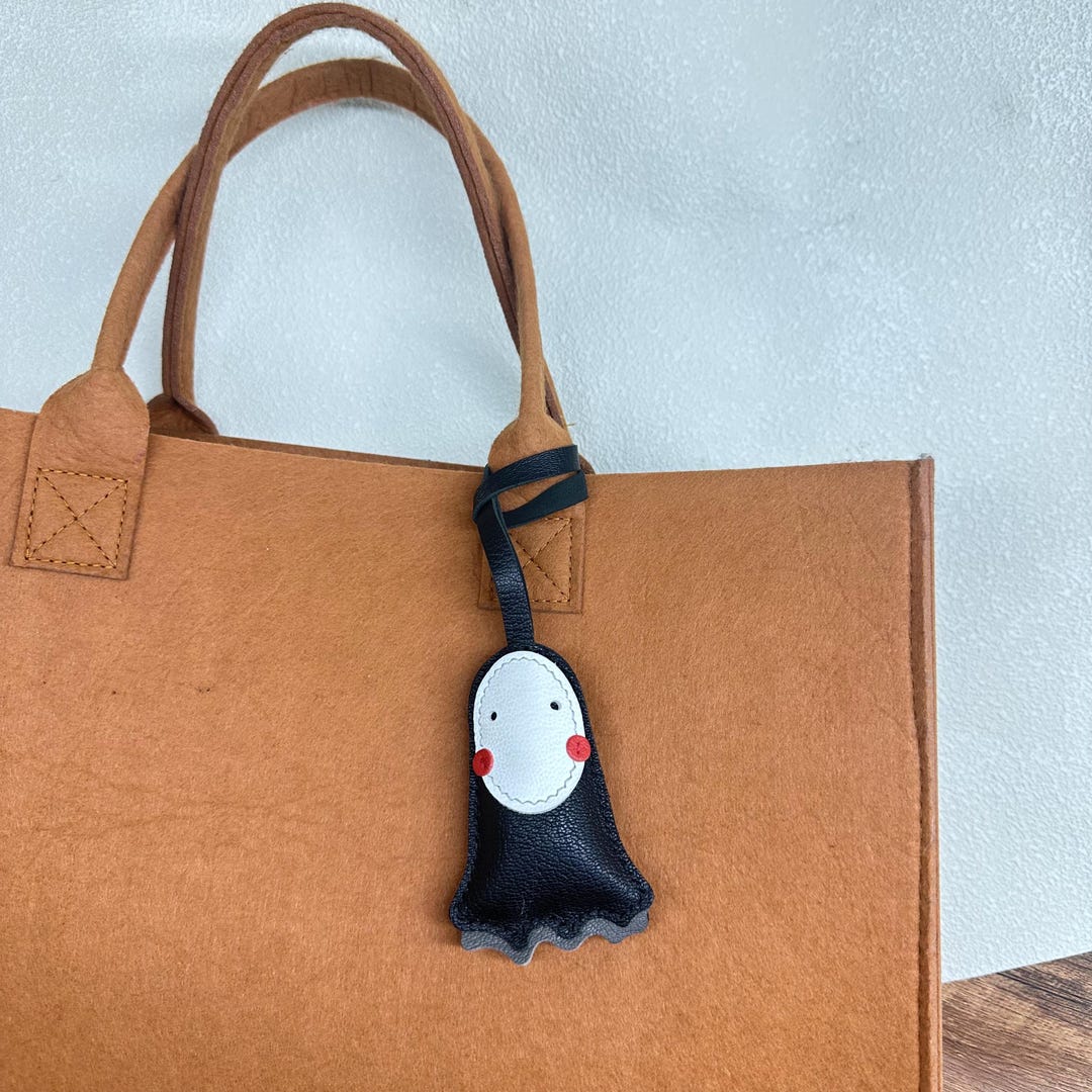 Faceless Men's Leather Pendant Halloween Bag Personalized Bag Goat Skin ...
