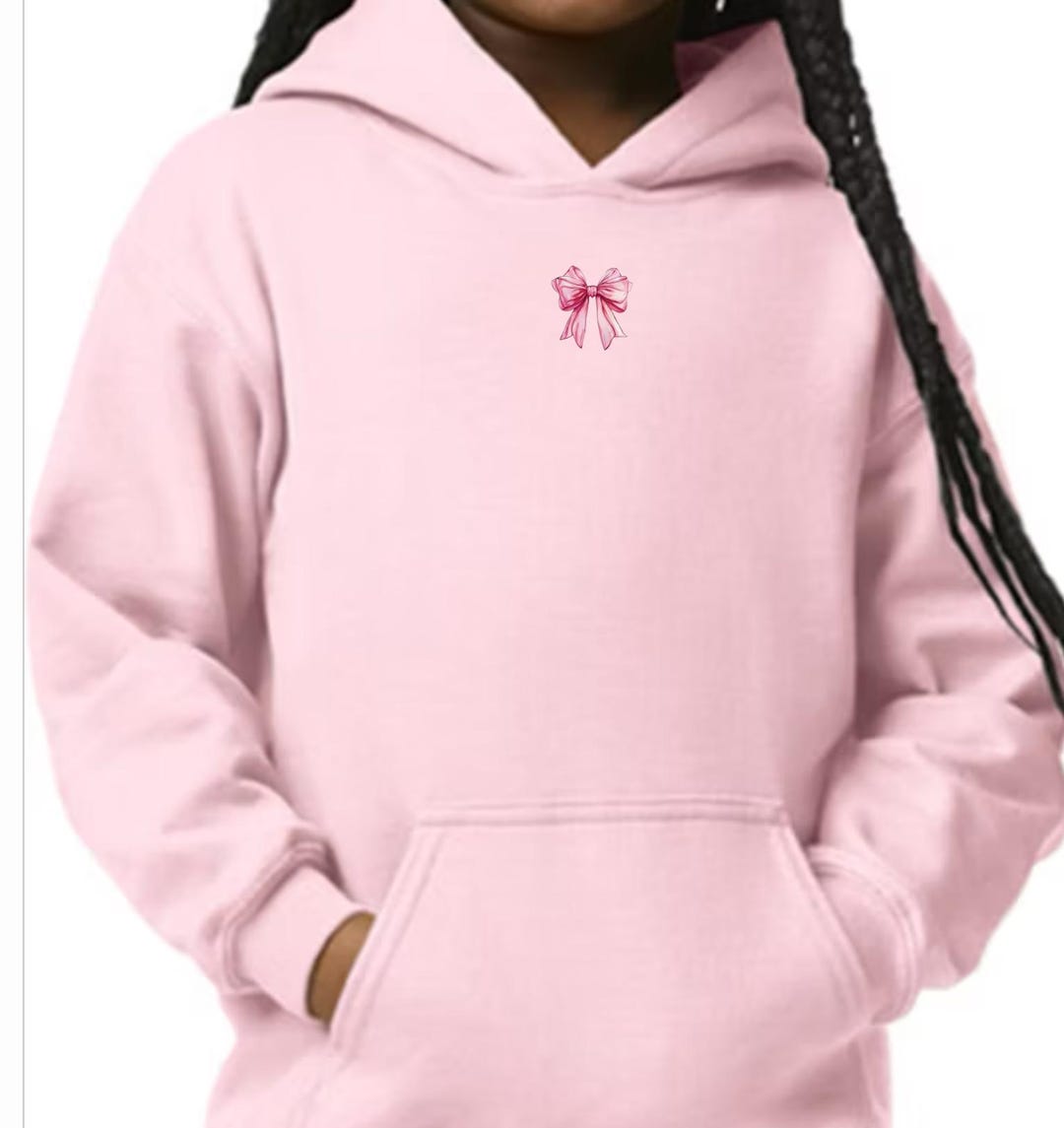 Pink Bow Hoodie, Coquette Pink Bows Logo Printign Crewneck Sweatshirt ...