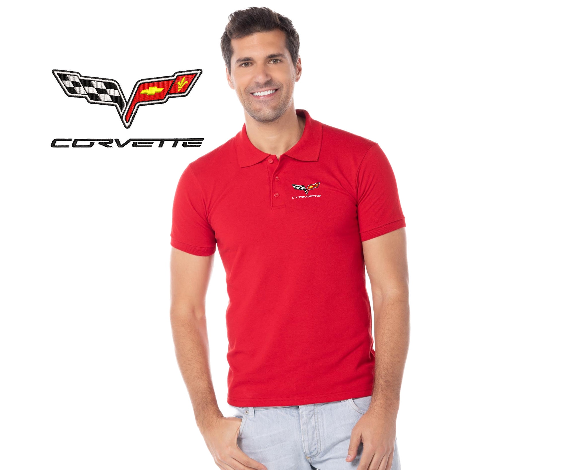 Men's Shirt Corvette C6 Polo Embroidery Pocket Shirt - Etsy