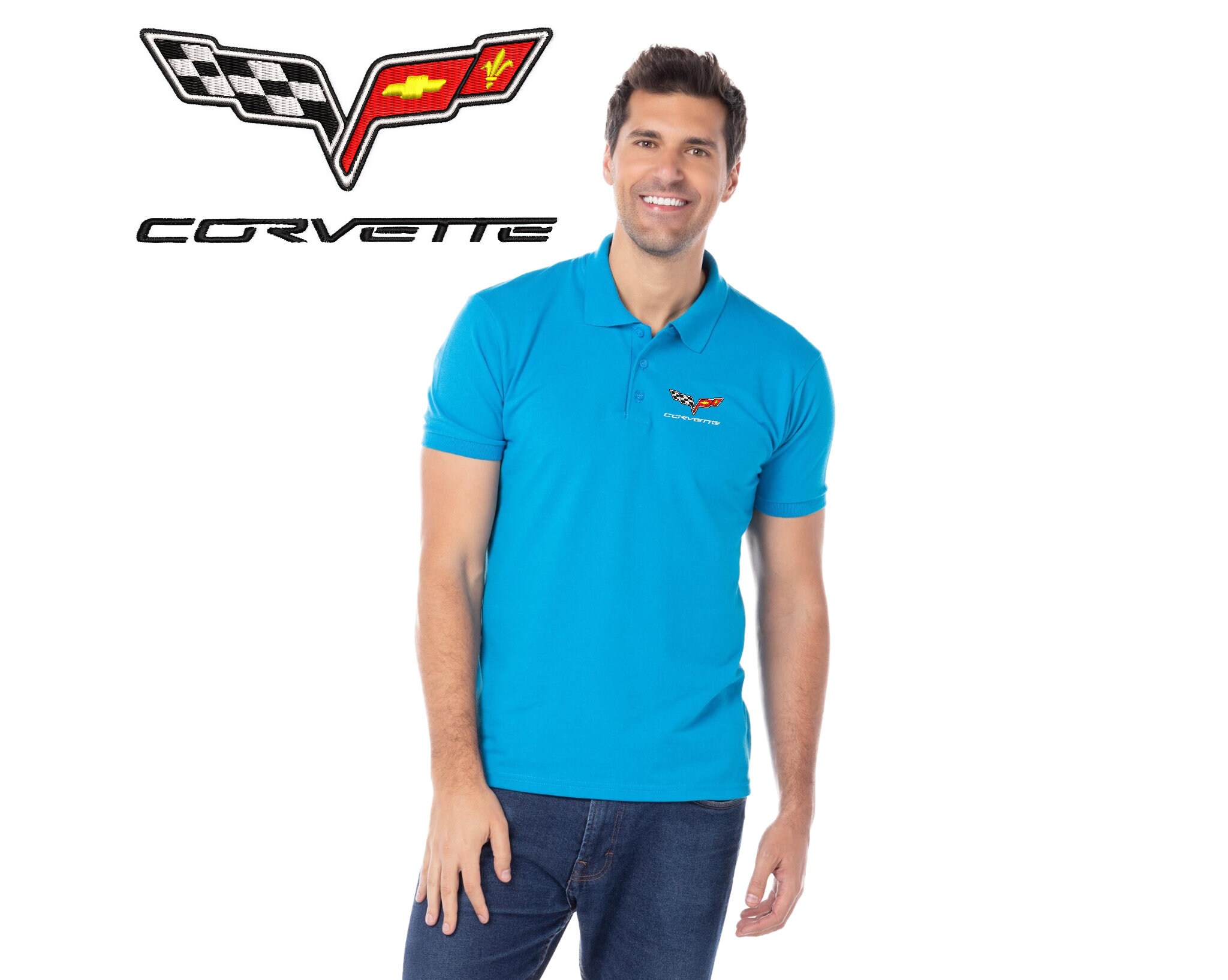Men's Shirt Corvette C6 Polo Embroidery Pocket Shirt - Etsy