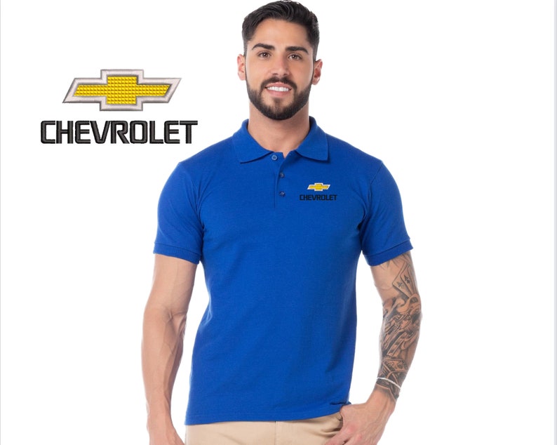 Men's Shirt Chevrolet Polo Embroidery Pocket Shirt - Etsy