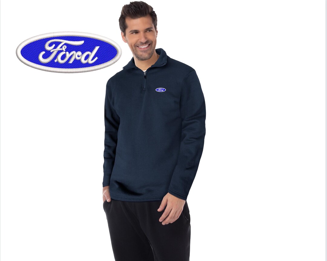 Sweatshirt Ford Logo Pocket Embroidery Unisex Zipper - Etsy