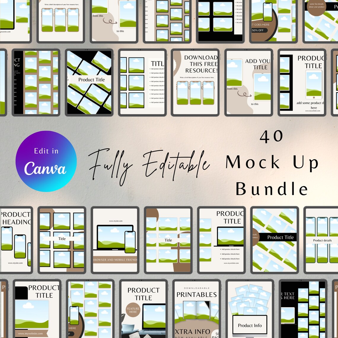 40 Earth Mockup Templates Editable Canva Templates Etsy Listing Mockup ...