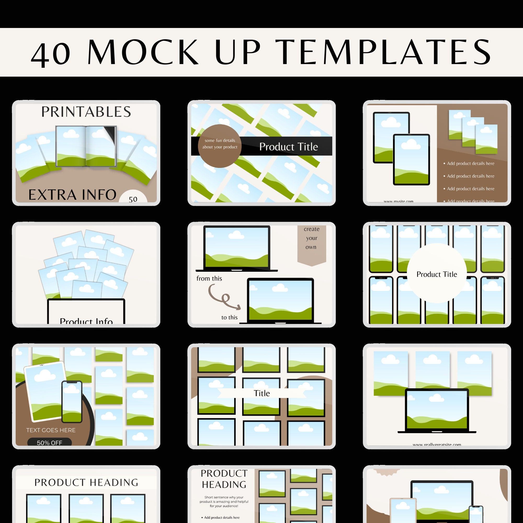 40 Earth Mockup Templates Editable Canva Templates Etsy Listing Mockup ...