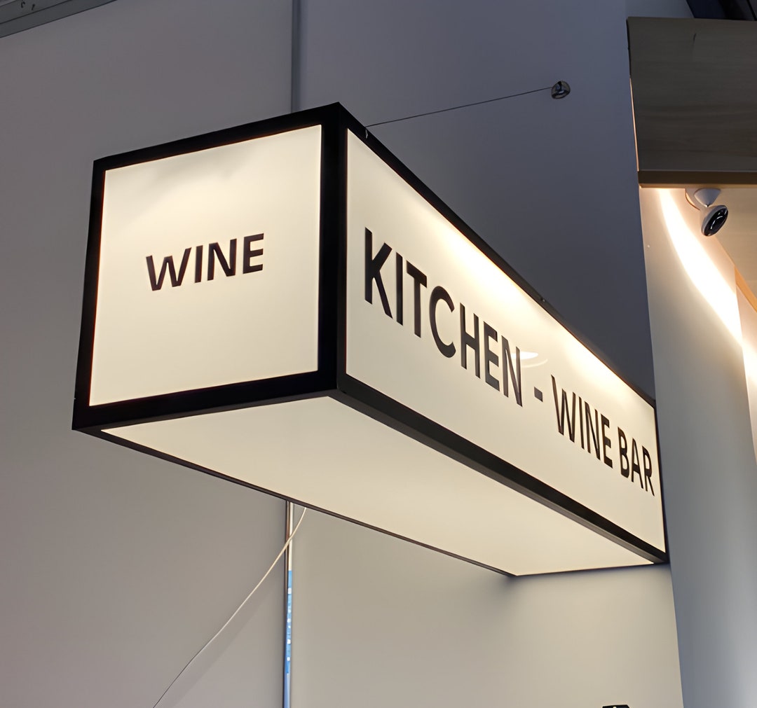 LED Illuminated Sign, Outdoor Wall Hanging Light Box, Rectangular ...