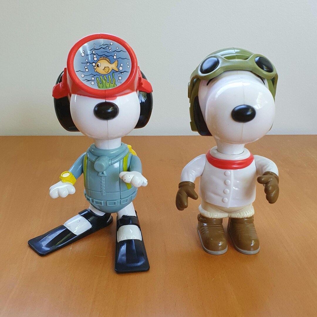 Vintage Mcdonalds Collectable Snoopy Toy SCUBA DIVER and PILOT Set of 2 ...
