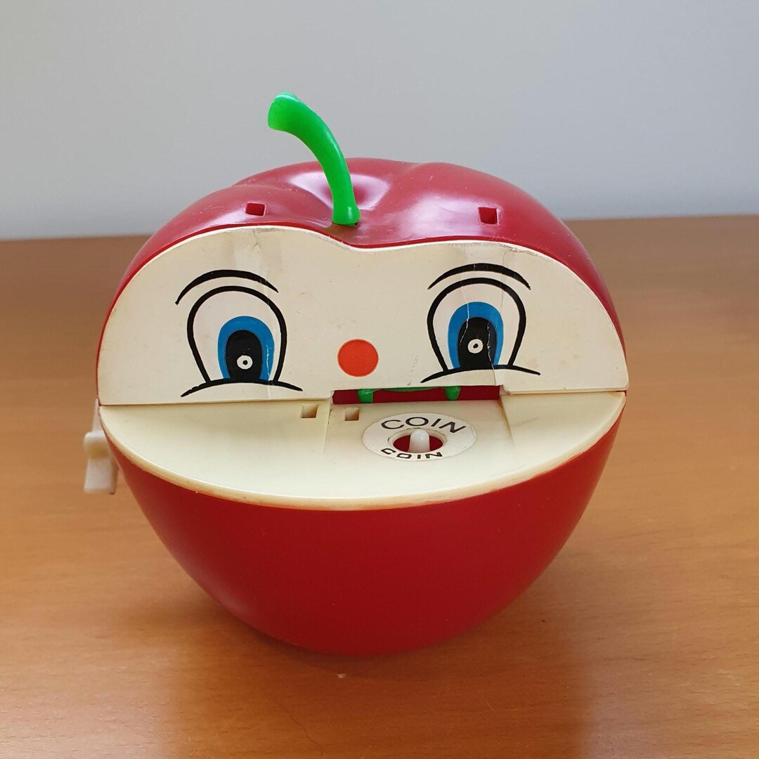 Wind-up Apple Worm Mechanical Coin Money Bank by Everlast Toys No. 527 ...