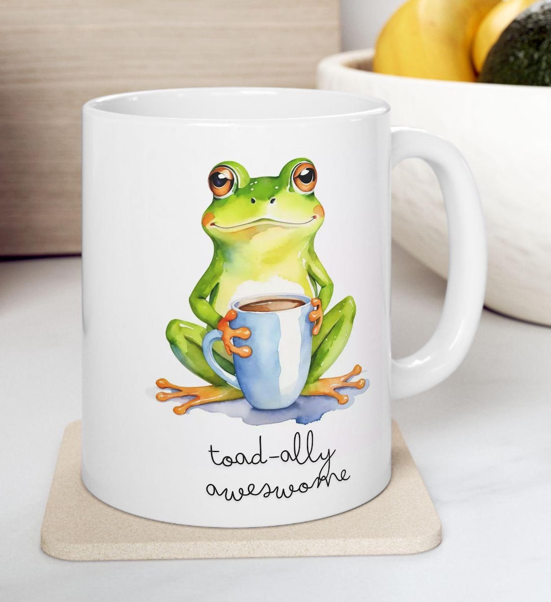 Cute Frog Mug, Frog Coffee Cup, Funny Frog Mug, Cottagecore Frog ...