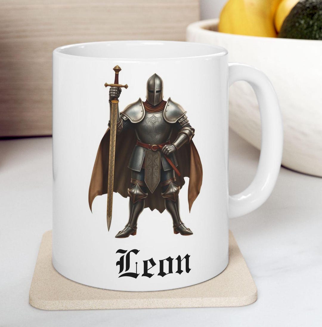 Personalized Medieval Knight Mug, Custom Armored Knight Mug, HEMA Gift ...