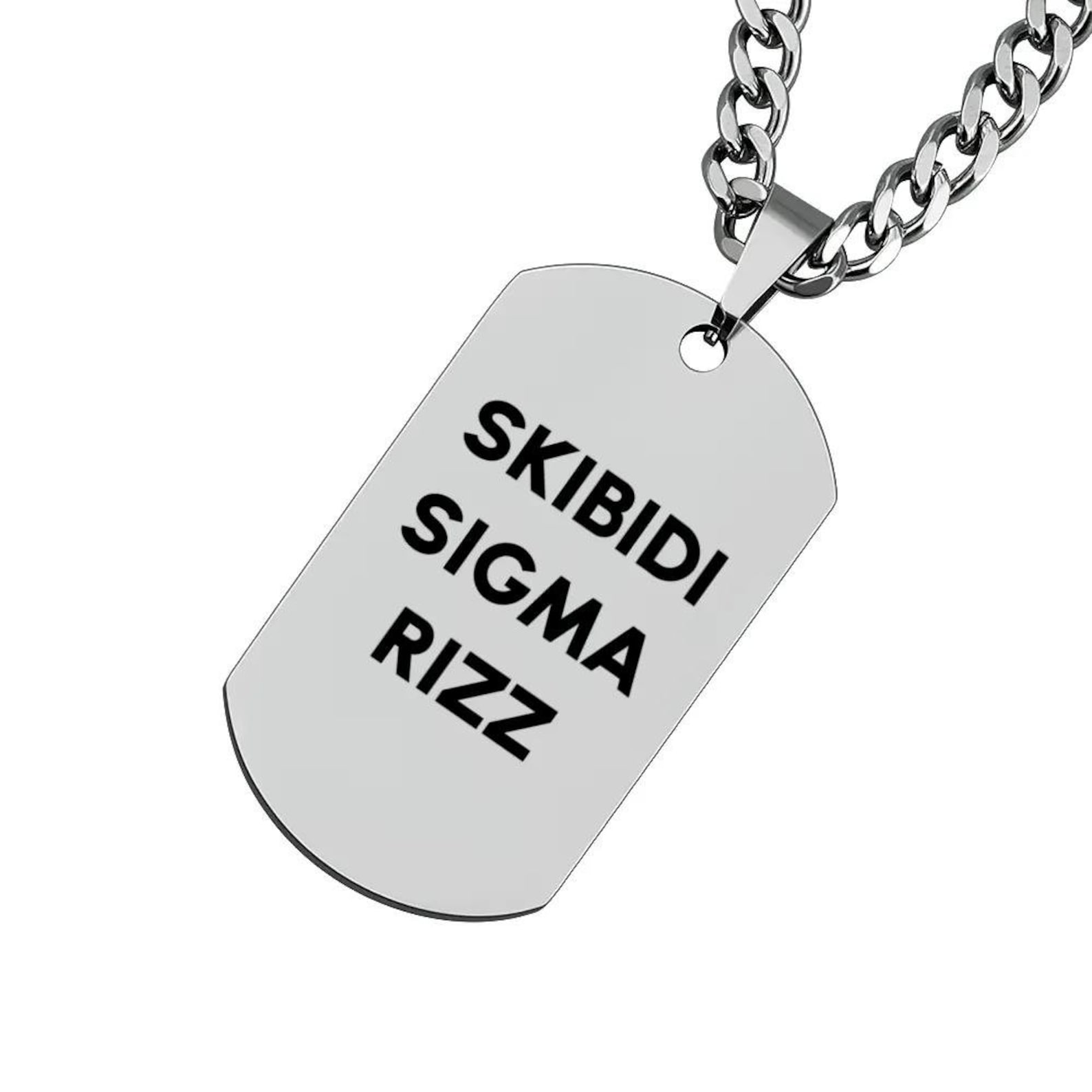 Skibidi Sigma Rizz Dog Tag Necklace - Etsy