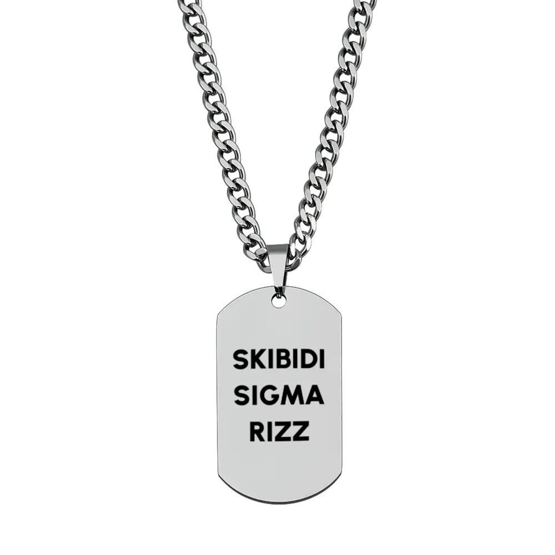 Skibidi Sigma Rizz Dog Tag Necklace - Etsy