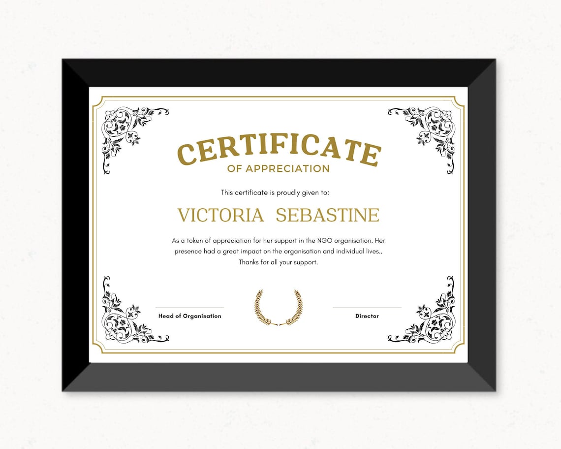 White and Gold Elegant Appreciation Certificate Template Classy ...