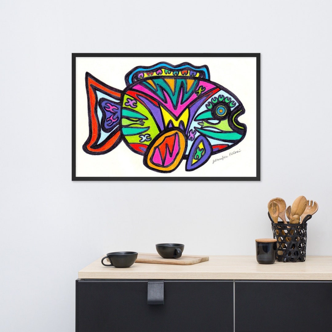 PRINT Limited Edition Koi Fishes and Waterlilies Animal Illustration ...