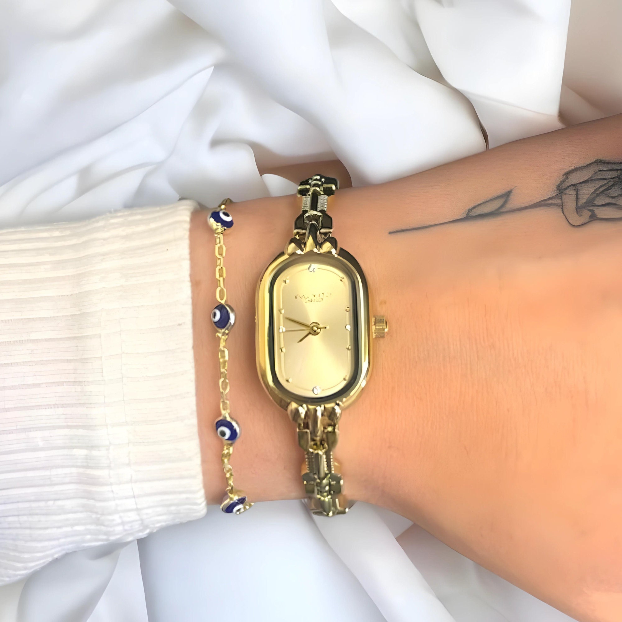 Deadstock Y2K Vintage Gold Dainty Skinny Wrist Watch, Retro Watch ...